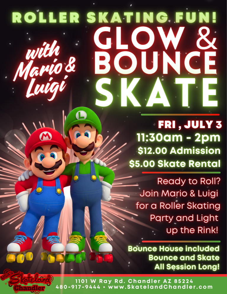 🍄 Glow & Bounce with Mario 🍄 | Skateland Chandler